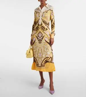 La DoubleJ Perry Printed Midi Shirt Dress