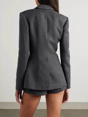 Faithfull The Brand Enna Asymmetric Woven Blazer