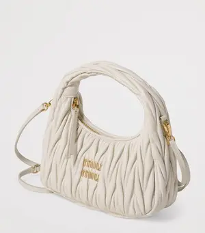 Miu Miu Matelassé Leather Wander Top-handle Bag - White