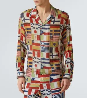 BODE International Printed Silk Shirt