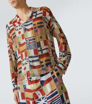 BODE International Printed Silk Shirt