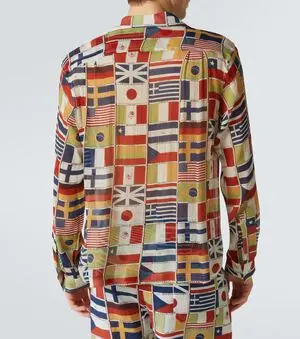 BODE International Printed Silk Shirt
