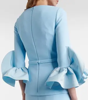 Safiyaa Clemence Ruffled Crepe Gown