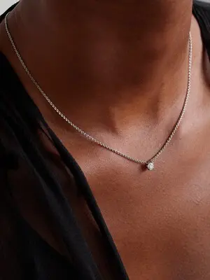 DAVID MORRIS 18-karat White Gold Diamond Necklace