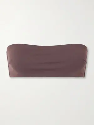 ST. AGNI Recycled Bandeau Bikini Top - Brown