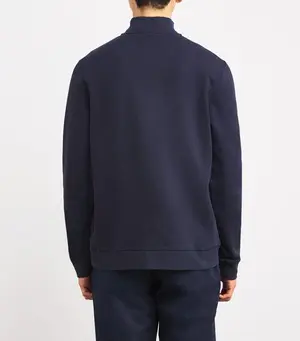 Sunspel Cotton Half-zip Sweatshirt - Navy
