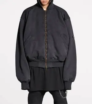 Balenciaga Cotton Hooded Bomber Jacket