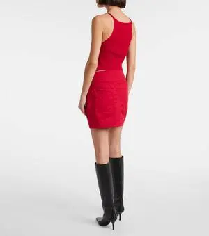 COURREGES Belted Miniskirt In Ruby