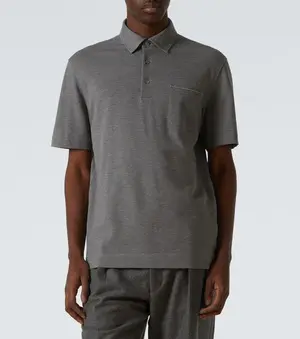 Zegna Cotton Polo Shirt - Grey