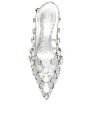 Attico Grid 50mm Slingback - Silver
