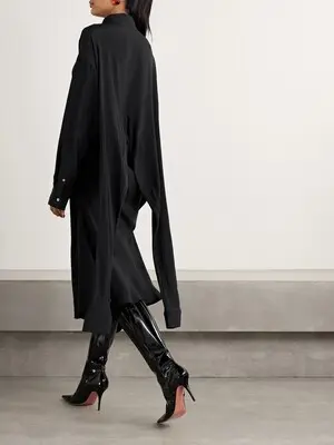 Acne Studios Convertible Asymmetric Belted Midi Shirt Dress