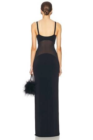 HELSA Sheer Knit Curve Maxi Dress