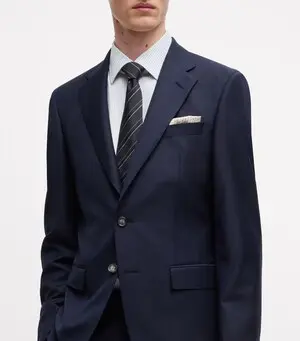 BOSS Silk-blend Striped Neck Tie - Blue