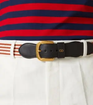 Valentino Garavani Striped Fabric Belt
