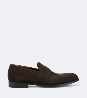Zegna Suede Penny Loafers - Brown