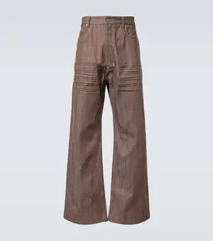 Rick Owens Geth Wide-leg Jeans In Dark Dust Cotton
