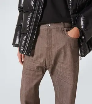 Rick Owens Geth Wide-leg Jeans In Dark Dust Cotton