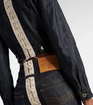 JEAN PAUL GAULTIER Cropped Denim Jacket With Lace-up Detail