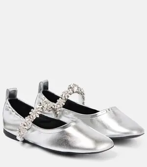 Stella McCartney Elsa Metallic Faux Leather Ballet Flats