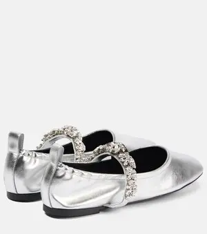 Stella McCartney Elsa Metallic Faux Leather Ballet Flats