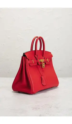 FWRD RENEW Hermes Togo Birkin 25 Handbag - Red