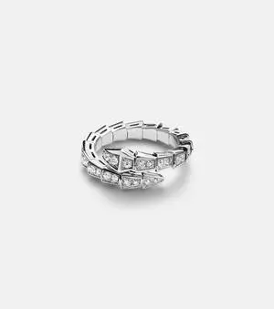 BVLGARI Serpenti Viper 18kt White Gold Diamond Ring - Silver