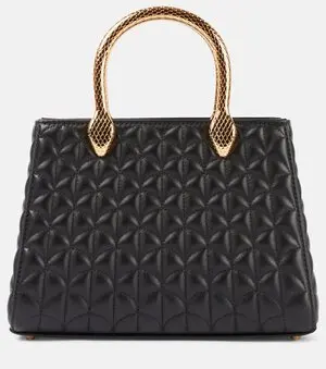 BVLGARI Serpentine Duo Leather Top-handle Bag - Black