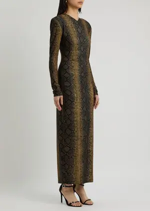 Norma Kamali Python Print Maxi Dress