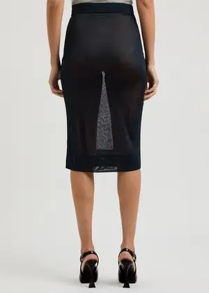 Saint Laurent Semi-sheer Knitted Midi Skirt