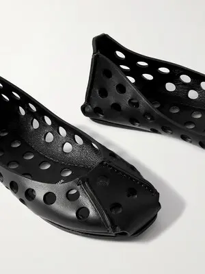 Alaïa Perforated Leather Ballet Flats - Black