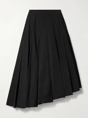 FFORME Asymmetric Paneled Cotton-poplin Midi Skirt