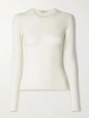 FFORME Ames Stretch-silk T-shirt - Neutrals