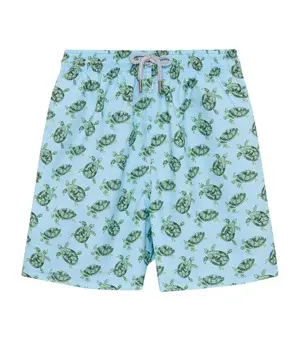 Trotters Daddy & Me Turtle Swim Shorts - Blue