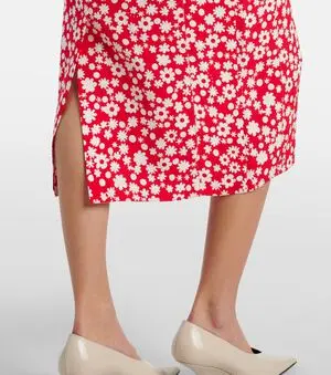 Marni Floral Enver Satin Midi Dress