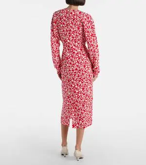 Marni Floral Enver Satin Midi Dress