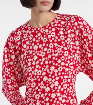 Marni Floral Enver Satin Midi Dress