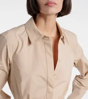 Tory Burch Pleated Cotton-blend Shirt Dress