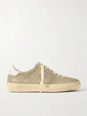GOLDEN GOOSE Soul-star Distressed Suede And Leather Trimmed Sneakers - Brown
