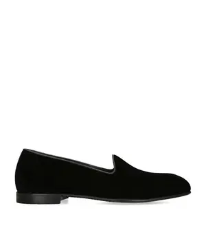 Zegna Velvet Gala Loafers - Black