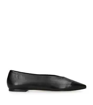 AeydĒ Betty Leather Ballet Flats - Black