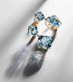 Mateo 14kt Yellow Gold Drop Earrings With Topazes