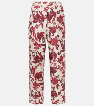 Max Mara Leda Printed Silk Wide-leg Trousers