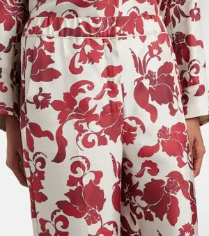 Max Mara Leda Printed Silk Wide-leg Trousers