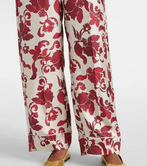 Max Mara Leda Printed Silk Wide-leg Trousers