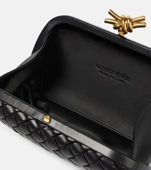 Bottega Veneta Knot Intreccio Leather Clutch