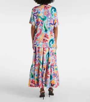 Etro Printed Viscose-elastane Top
