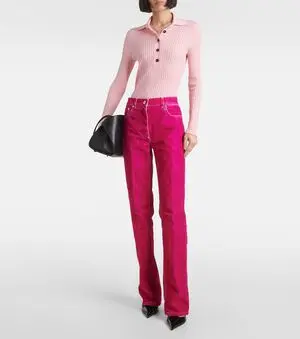 FERRAGAMO Cotton-blend Drill Straight Leg Trousers