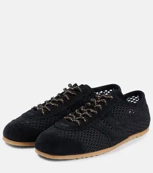 Dries Van Noten Suede-trimmed Mesh Sneakers