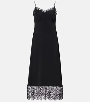 Simone Rocha Lace-trimmed Satin Slip Dress - Black