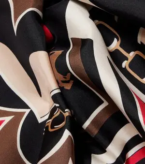 Emilio Pucci Printed Silk Twill Scarf - Red